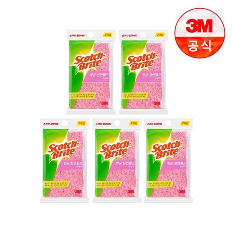 바보사랑 3m 천연펄프 스폰지 수세미 2입일반세척용 5개세트 홈플러스 택배배송