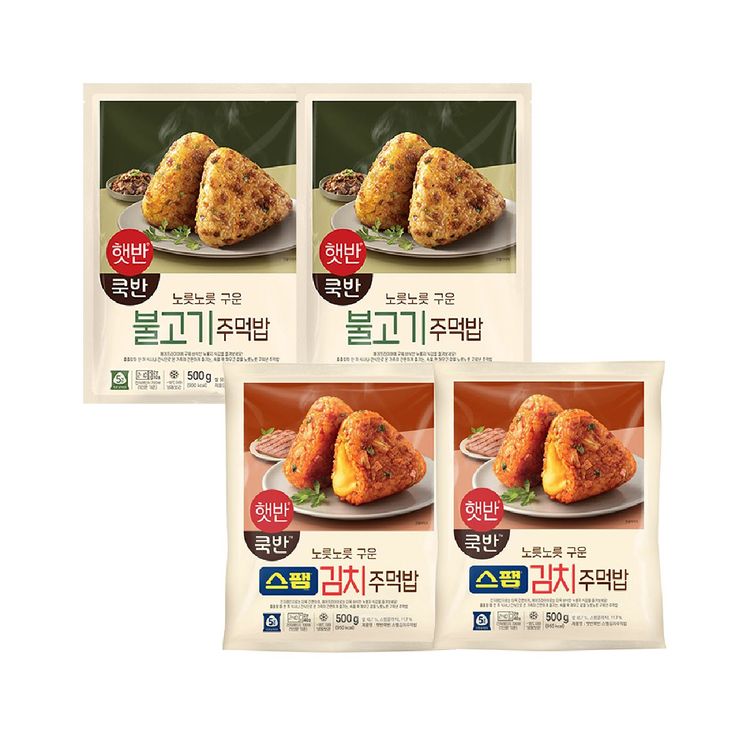 햇반 쿡반 주먹밥 500g 불고기 X2개스팸김치 X2개 홈플러스 택배배송