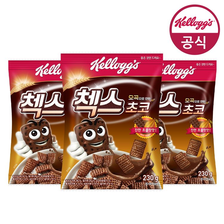 켈로그 시리얼 오곡 첵스초코 230g X 3개 홈플러스 택배배송