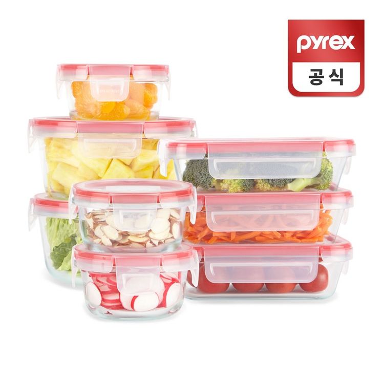코렐 파이렉스 사각 원형 프레쉬락 밀폐용기 8p세트 홈플러스 택배배송