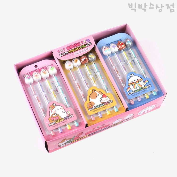 몰랑 피규어 카트리지 연필세트 15개입 Box 최신상 몰랑이 단체선물 신학기 입학 필기 홈플러스 택배배송
