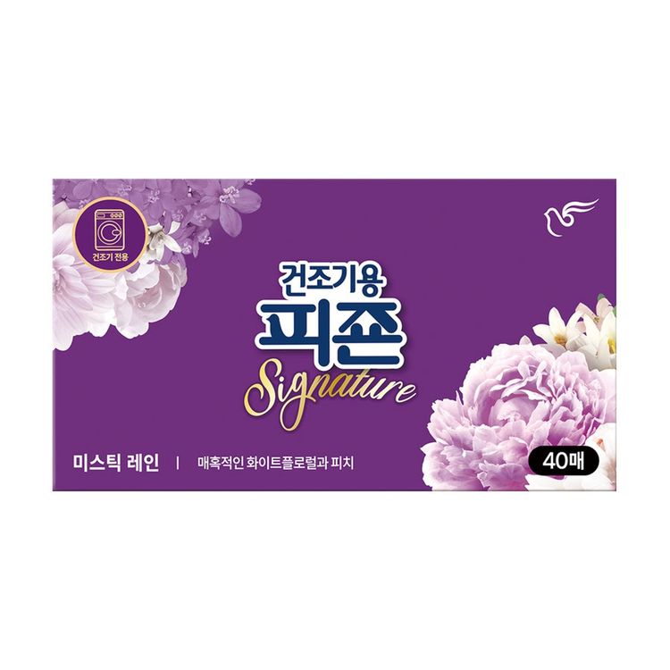 피죤 리치퍼퓸 섬유유연제 건조기용 피죤 미스틱레인 40매 홈플러스