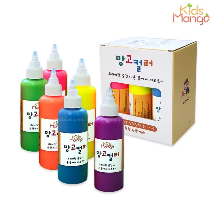 망고컬러 크림물감 160ml 형광6색 핑거페인팅물감망고컬러물감촉감놀이오감놀이유아물감 홈플러스 택배배송