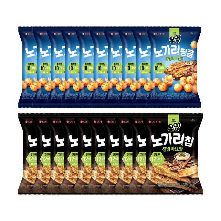 오잉 노가리땅콩 청양마요맛 80gx10개 노가리칩 청양마요맛 60gx10개 홈플러스 택배배송