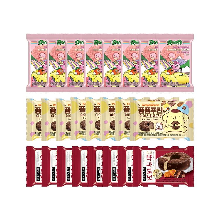 딸기 치즈케익 도넛x8개약과 초코 도넛x8개폼폼푸린 초코 도넛x8개 홈플러스 택배배송