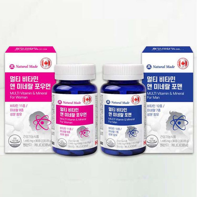 네츄럴메이드 멀티비타민 커플용 선물세트포맨 90정포우먼 90정커플영양제 홈플러스 택배배송