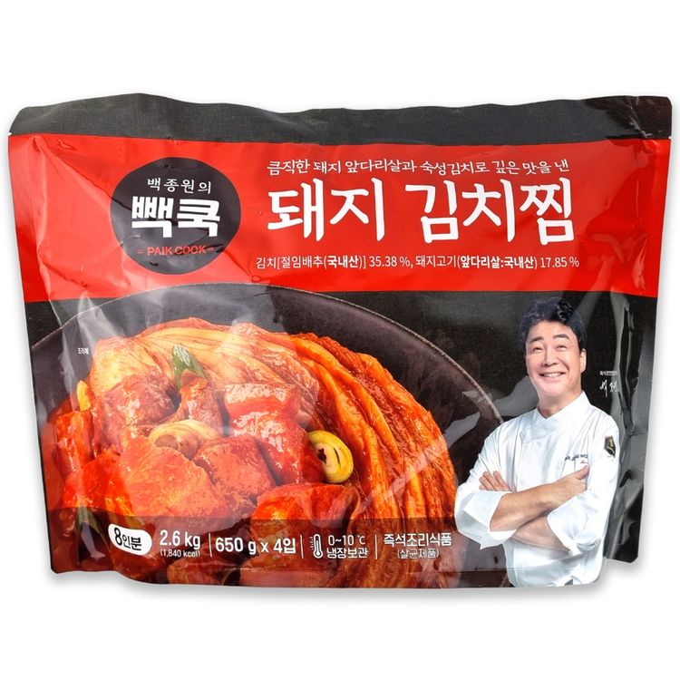 Costco 빽쿡 백종원의 국내산 돼지 김치찜 26kg650g X 4입 8인분 홈플러스 택배배송