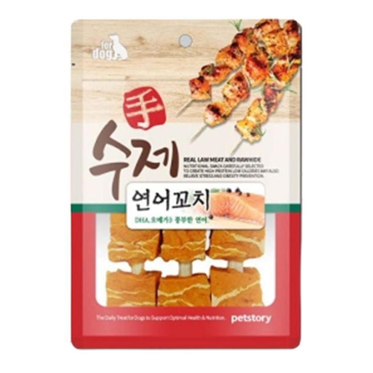 강아지육포껌 강아지 수제 연어꼬치 90g 1p 반려견 육포 개껌 간식 홈플러스 택배배송