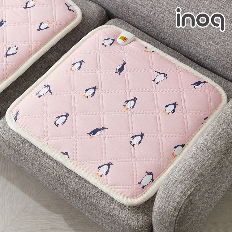 Inoq 향균 전기방석 1인용 45x45cm 펭귄핑크쇼파방석 의자방석 온열방석 홈플러스 택배배송