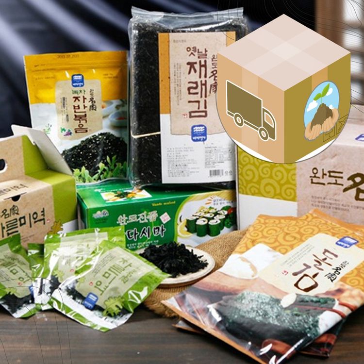 국산 지주식 돌 재래 구이 김 녹차자반 볶음 쌈 다시마 자른미역 5종 선물세트 완도명가 홈플러스 택배배송