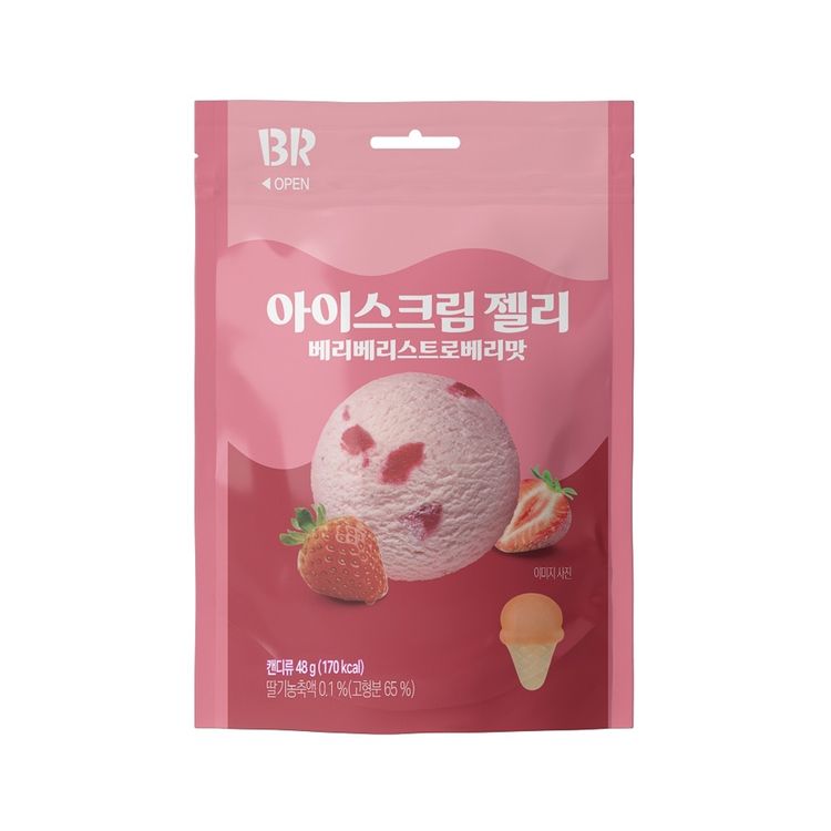 배스킨라빈스 아이스크림 젤리 베리베리스트로베리맛 48g X 8팩 홈플러스 택배배송