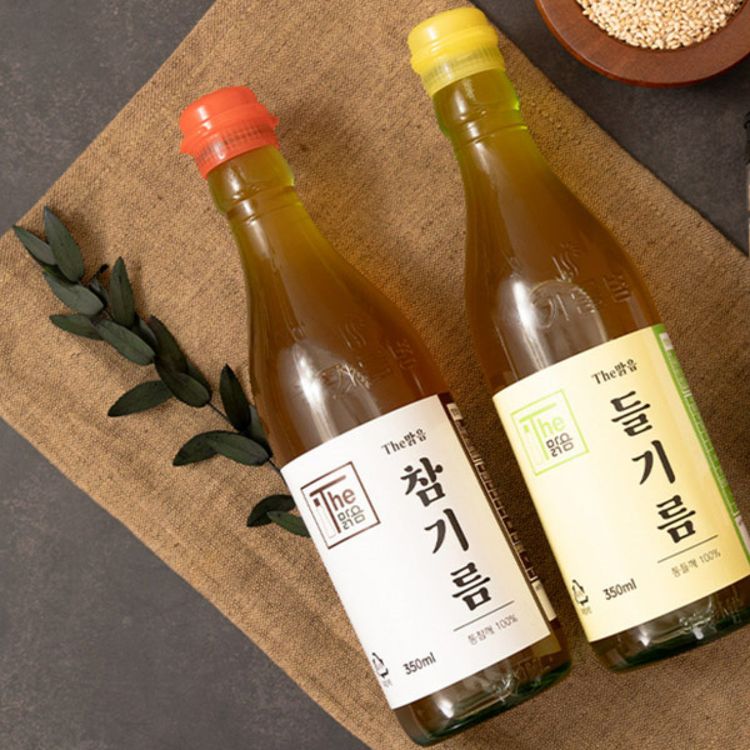 더맑음 참기름과 들기름참기름 350ml 1병들기름 350ml 1병수입산 홈플러스 택배배송