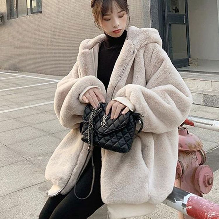 여성 소프트 후드 루즈핏 페이크퍼 자켓 겨울 점퍼 홈플러스 택배배송