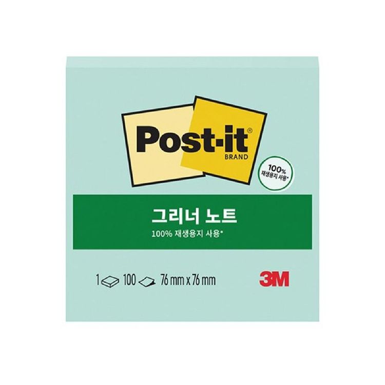 포스트 잇 그리너 노트 654 애플민트 3m 홈플러스 택배배송