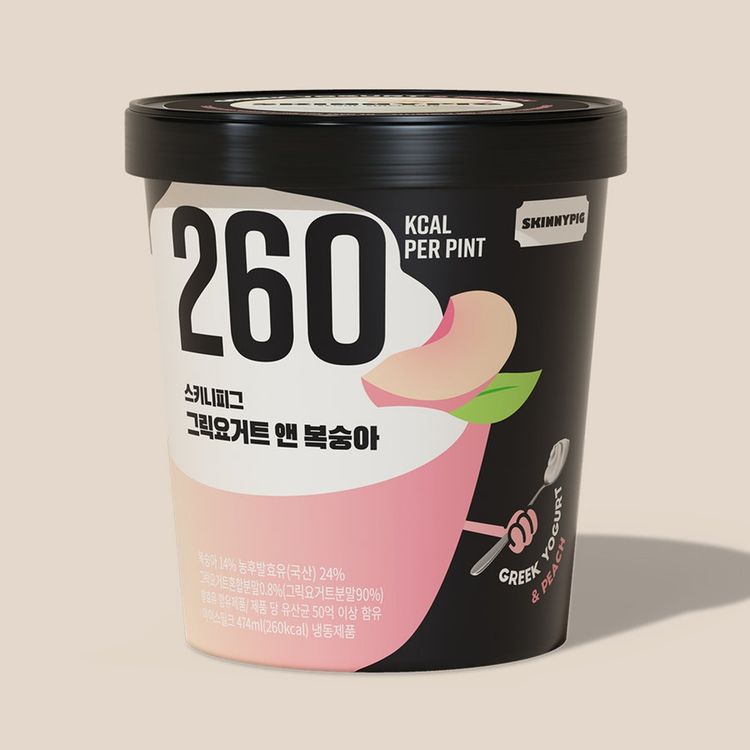 스키니피그 그릭요거트앤복숭아 아이스크림 474ML | 홈플러스