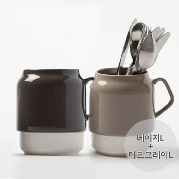탁가온 수저통 L세트베이지다크그레이 친환경 세라믹 받침대물빠짐 홈플러스 택배배송