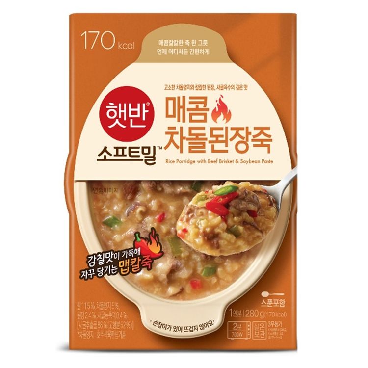 Cj 햇반 소프트밀 매콤차돌 된장죽 280g 홈플러스