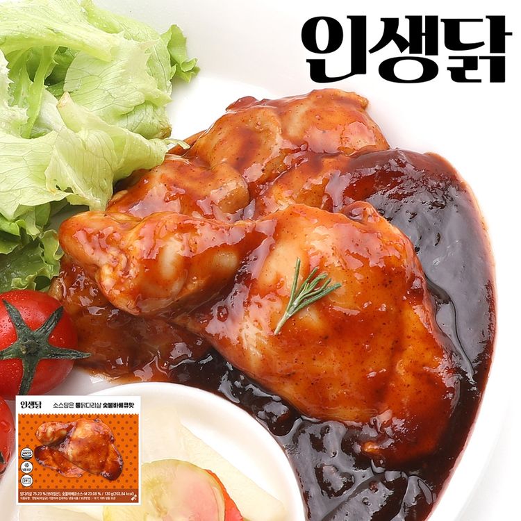 인생닭 소스담은 통 닭다리살 숯불바베큐맛 130g 100팩 홈플러스 택배배송