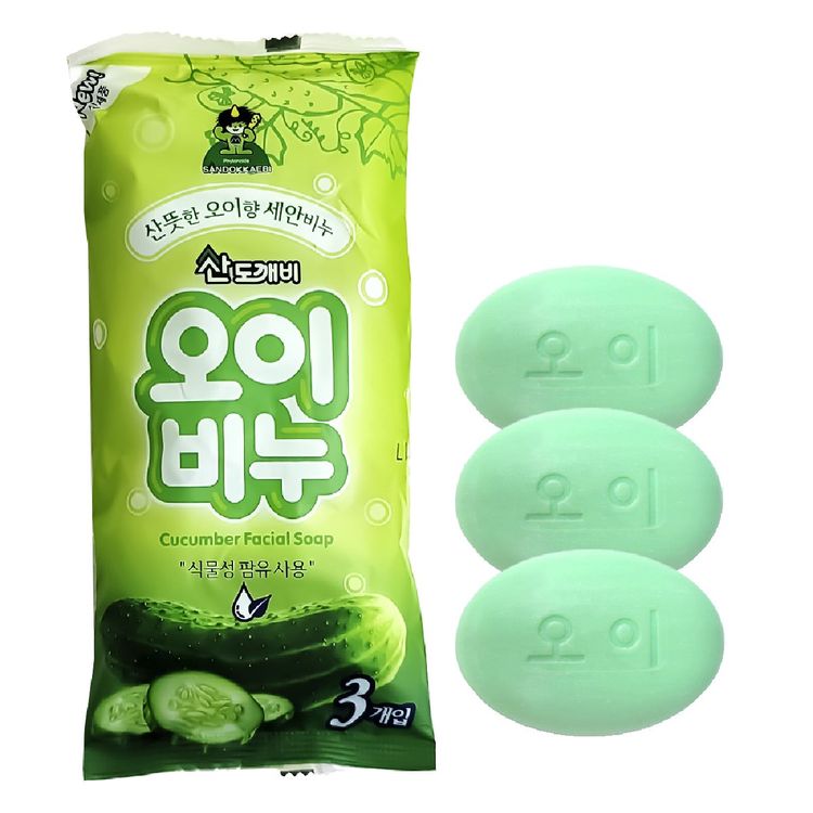1봉 3개입 산도깨비 오이비누 80g X3p 세안비누 세수비누 세면도구 세숫비누 미용비누 홈플러스 택배배송