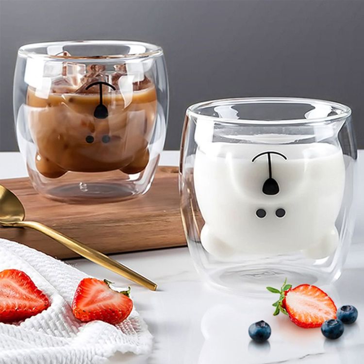 곰돌이 유리컵 250ml 1p 홈카페 인테리어 집들이 선물 홈플러스 택배배송