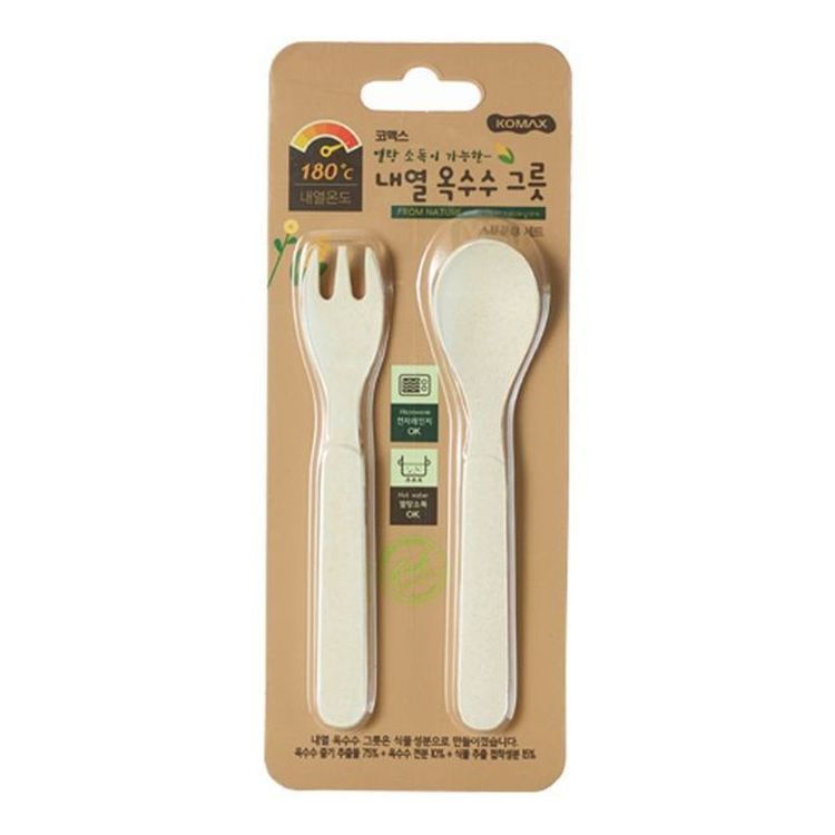 내열 옥수수 스푼 포크 세트 아이보리 3p 유아 식기 홈플러스 택배배송