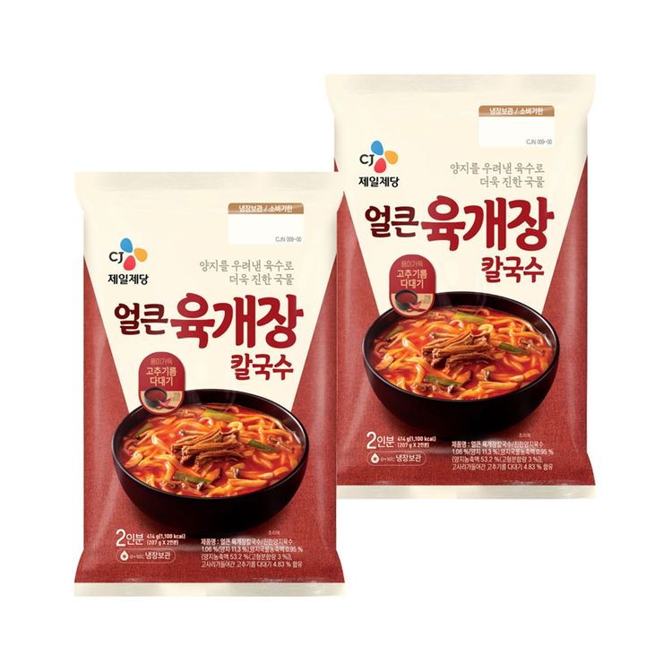 Cj 얼큰 육개장 칼국수 414g2인분 X2개 홈플러스 택배배송