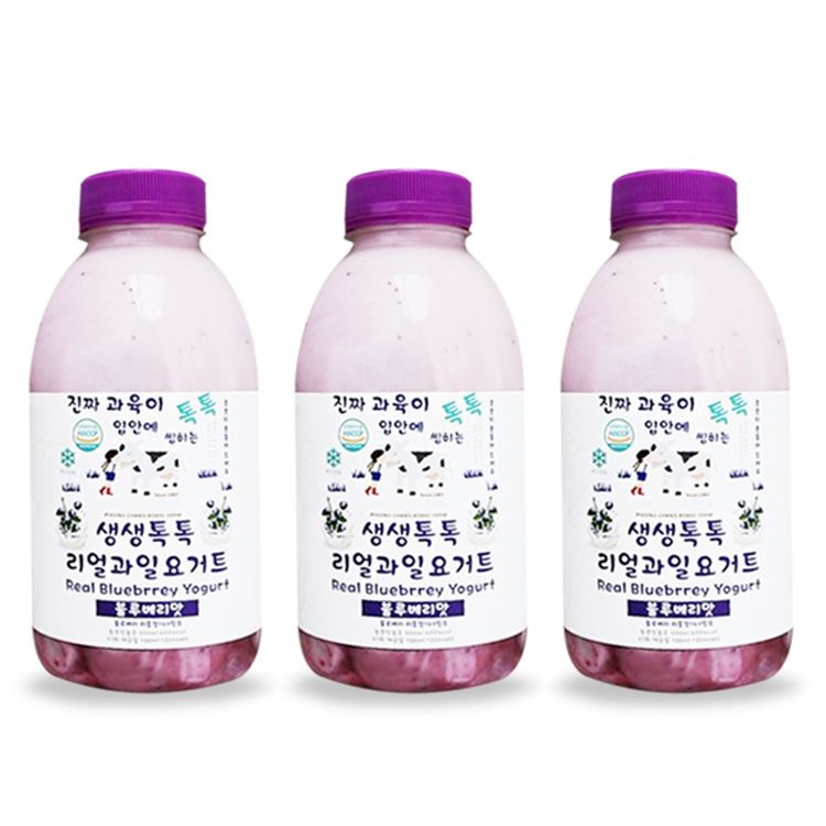 참다올 산지직송 강원도 평창 과일요거트 블루베리 500ml X 3 홈플러스 택배배송
