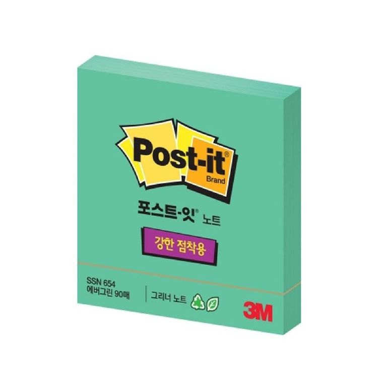 3M 포스트잇 슈퍼스티키 654-SSN 에버그린/(76x76 9 | 홈플러스 택배배송