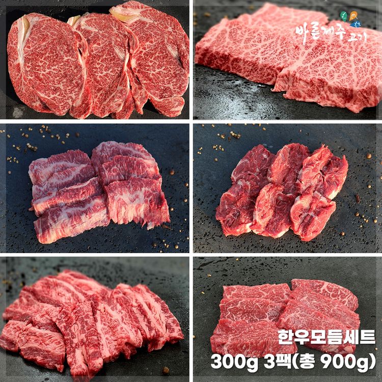 산지직송 바른제주고기 1등급 제주한우 모듬세트 900g300g3팩 홈플러스 택배배송