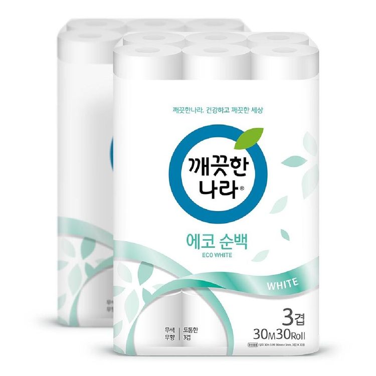 화장지 에코 순백 30m30롤2팩 두루마리 휴지 홈플러스 택배배송