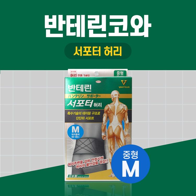 반테린코와 서포터 허리 검정 M중형 테이핑 기능이 들어간 압박용 보호대 홈플러스 택배배송