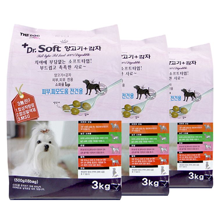 더독 닥터소프트 양고기 감자 3kg X 3개 피모개선 관절강화 소프트사료 홈플러스 택배배송