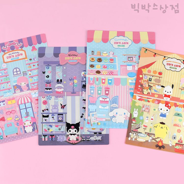 산리오 꾸미기 스티커 1p 캐릭터 소품 데코 팬시 다꾸 리무버블 마멜 시나모롤 쿠로미 유치 홈플러스 택배배송