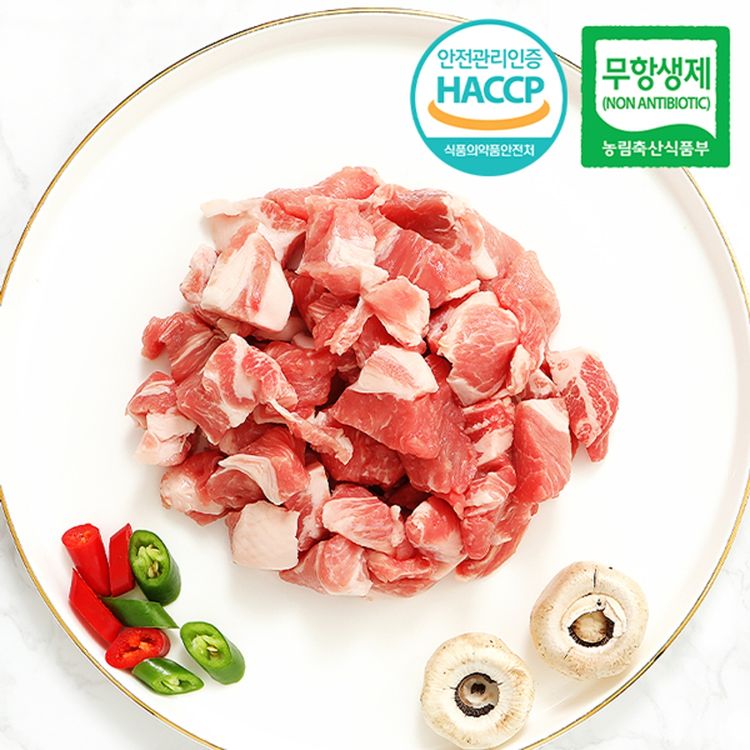 아우내축산 무항생제haccp 1등급 한돈 앞다리살 찌개용 500g 홈플러스 택배배송