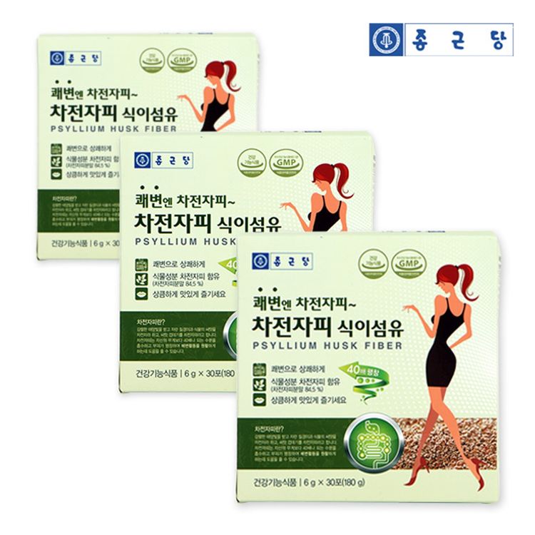 종근당 차전자피 식이섬유 쾌변엔 차전자피 6gx30포 3박스 3개월분 홈플러스 택배배송