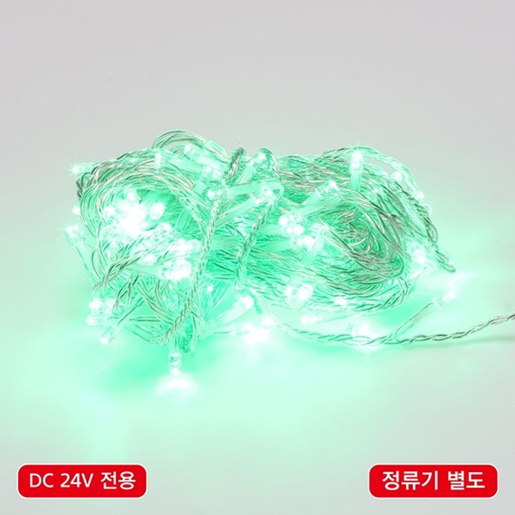 Led 96구 연결형 Dc24v 투명선 녹색 정류기 별도 크리스마스 트리전구 조명 홈플러스 택배배송