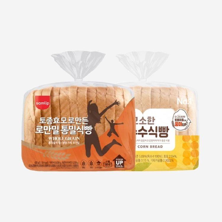 삼립 간식 식빵 총 2개 로만밀 식빵 420g 고소한 옥수수 식빵 390g 토스트 샌드위치 홈플러스 택배배송