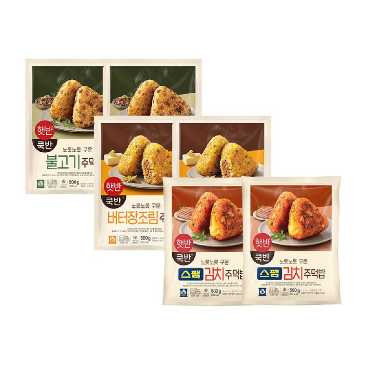 햇반 쿡반 주먹밥 500g 불고기 X2개버터장조림 X2개스팸김치 X2개 홈플러스 택배배송