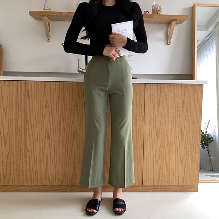 여자 날씬해보이는 부츠컷 8부 데일리 슬랙스 팬츠 홈플러스 택배배송