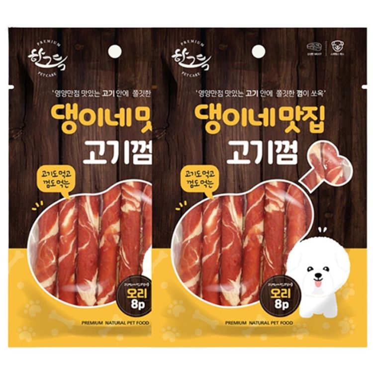 개껌 오리 고기껌 8입 2p 강아지 말랑한 생선껌 간식 홈플러스 택배배송