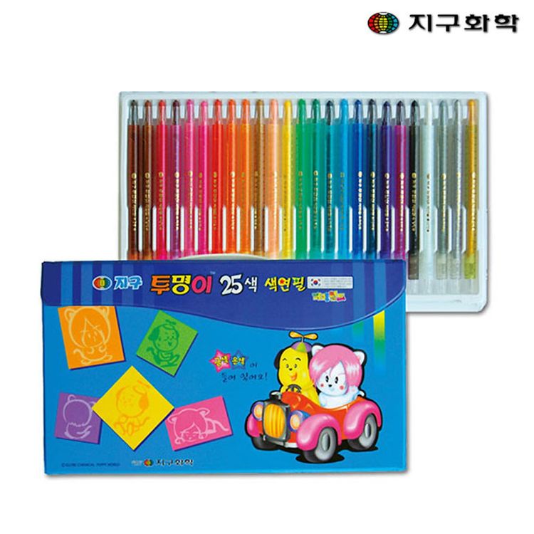 투명이색연필 25색 샤프식색연필지구화학색연필 홈플러스 택배배송