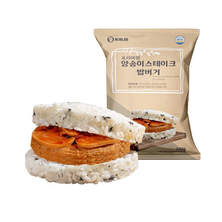 Boblee 프리미엄 양송이스테이크 밥버거 210g X 4팩 홈플러스 택배배송
