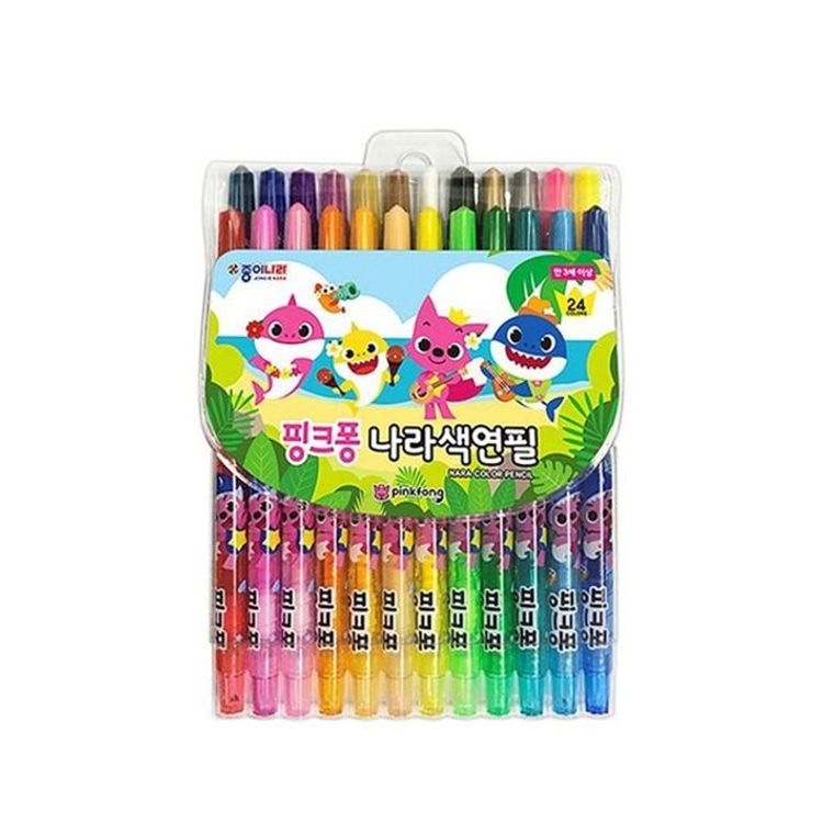 핑크퐁 나라 색연필 24색샤프식 홈플러스 택배배송
