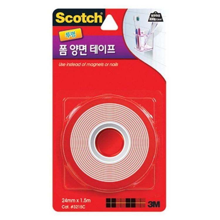 3m 실용적인 N7105af37a3 스카치 강력 투명 폼 양면테이프 3215c 24mm 홈플러스 택배배송