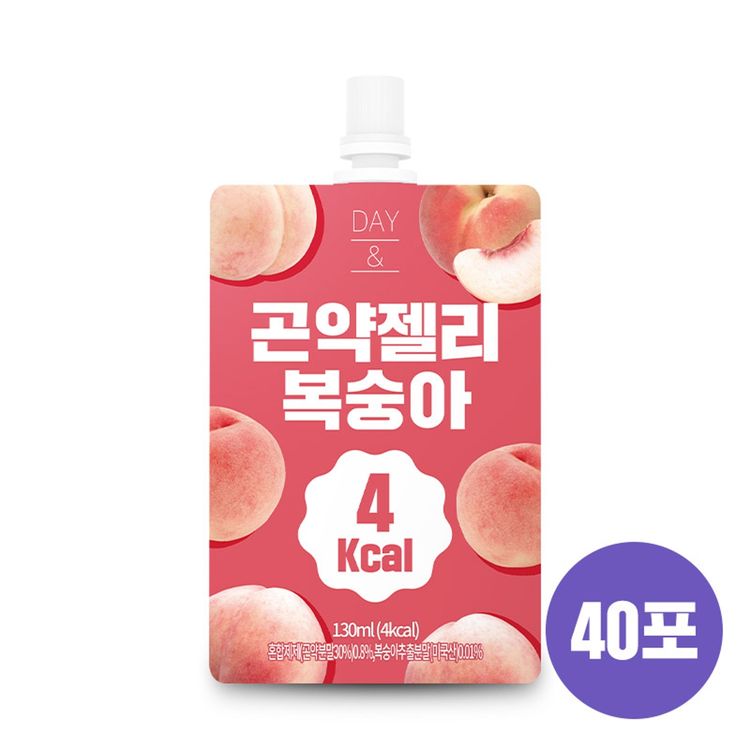 참앤들황토농원 데이앤 복숭아 곤약젤리 130mlx40포 벌크 홈플러스 택배배송