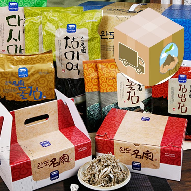 국내산 완도 돌 김밥 구이 마른 건 미역 다시마 중 소 멸치 7종 완도명가 홈플러스 택배배송