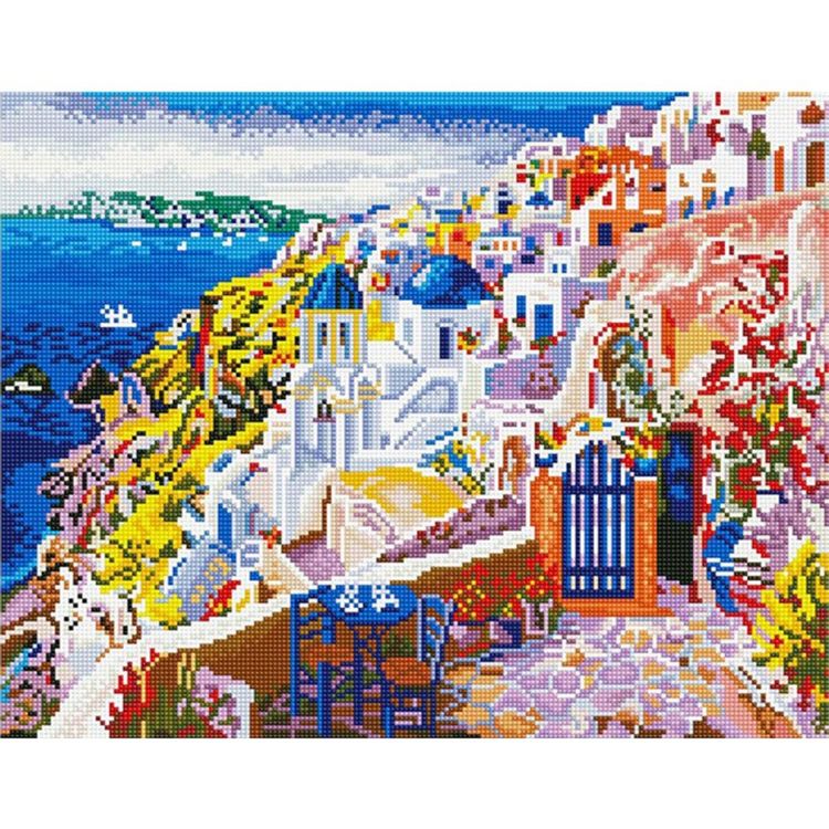 산토리니 브런치 캔버스 보석십자수 40x50 홈플러스 택배배송