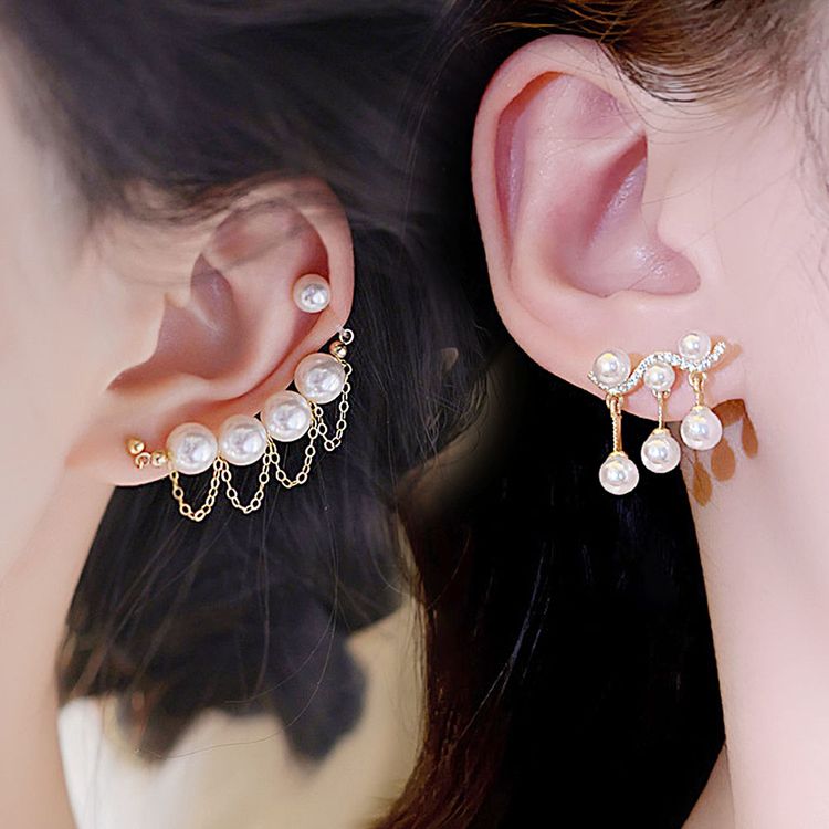 진주 드롭 빅 볼드 롱 큐빅 귓볼라인 웨딩 촬영 돌잔치 파티 패션 귀걸이 은침 귀고리 이어 홈플러스 택배배송