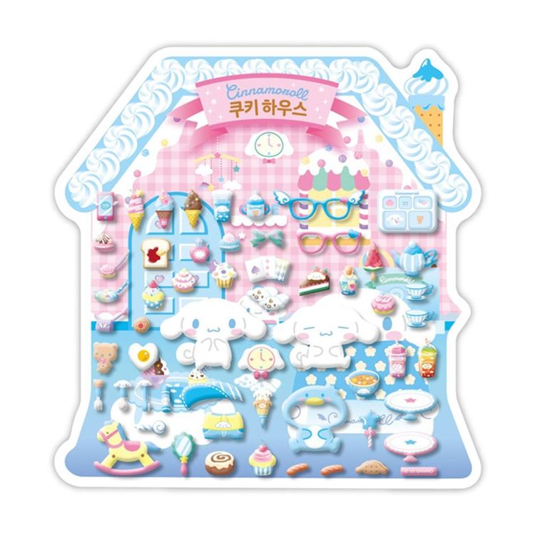 산리오스티커 쿠키하우스 스티커 시나모롤 5p 다꾸 스티커놀이 데코 홈플러스 택배배송