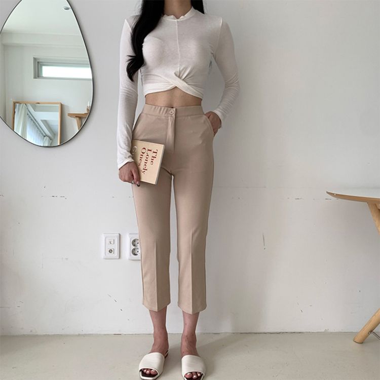 여자 베이직 8부밴딩 슬림일자핏 데일리 슬랙스 팬츠 홈플러스 택배배송